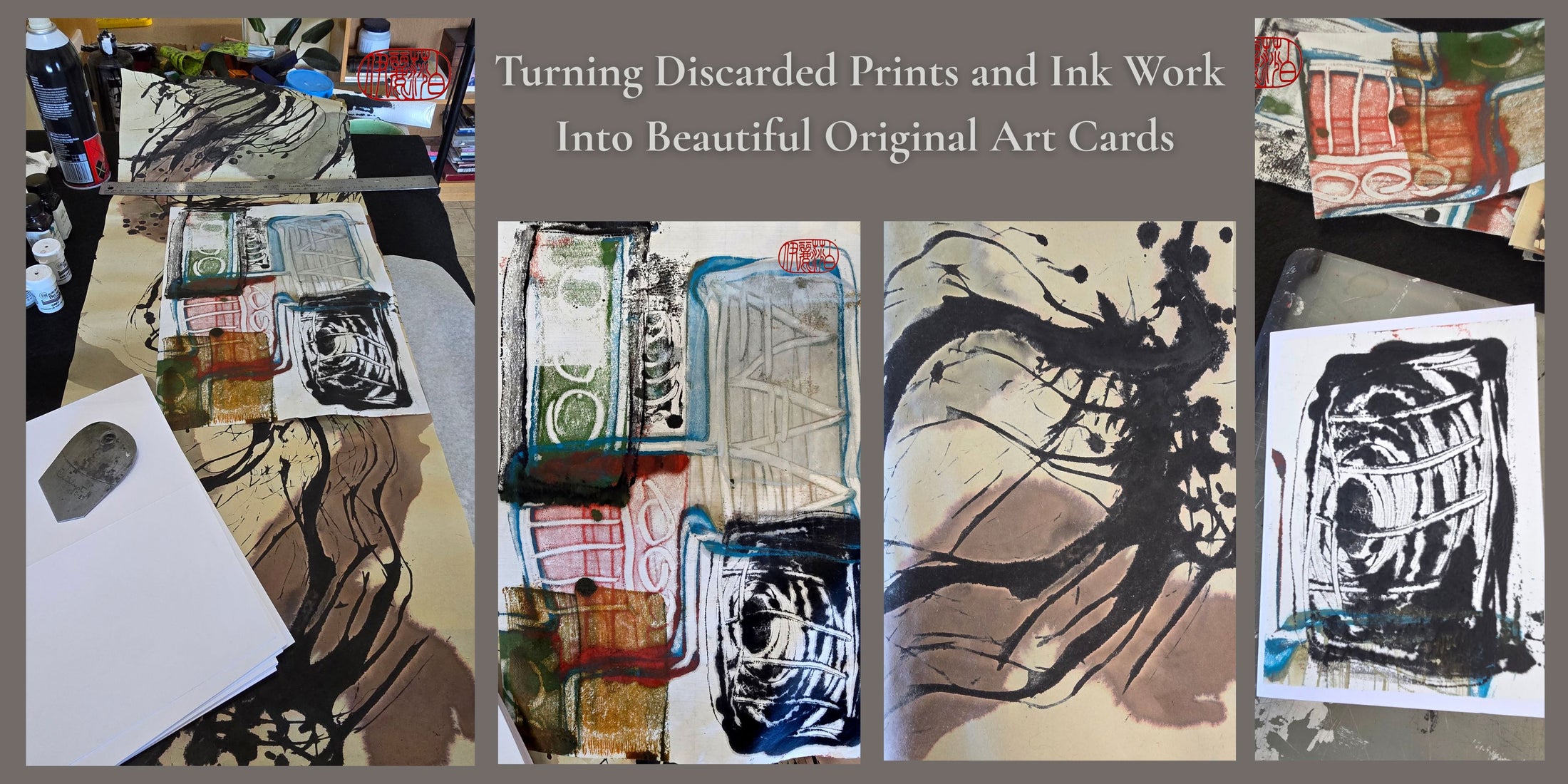 Turning Discarded Prints and Ink Work into Beautiful Original Art Card ...