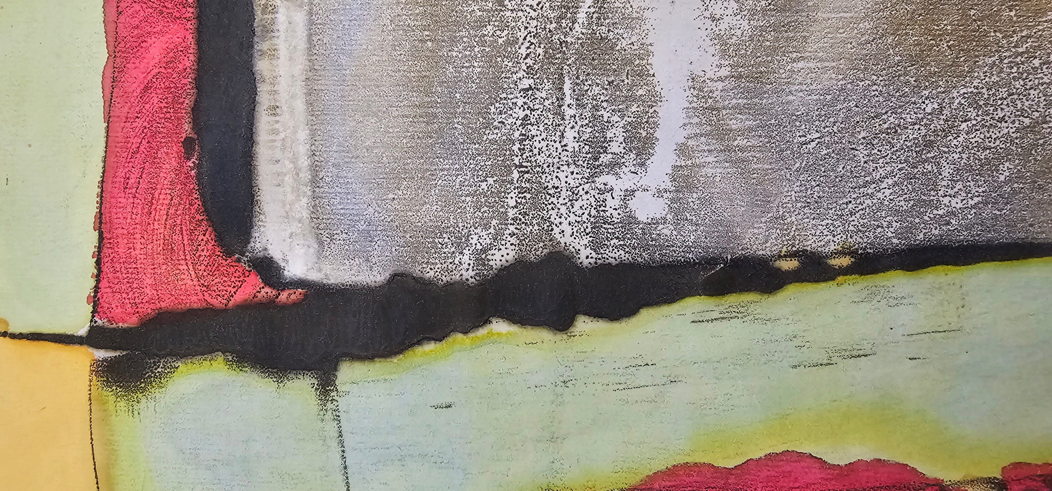 "Blocks" Encaustic MonoType on Paper – Elizabeth Schowachert Art