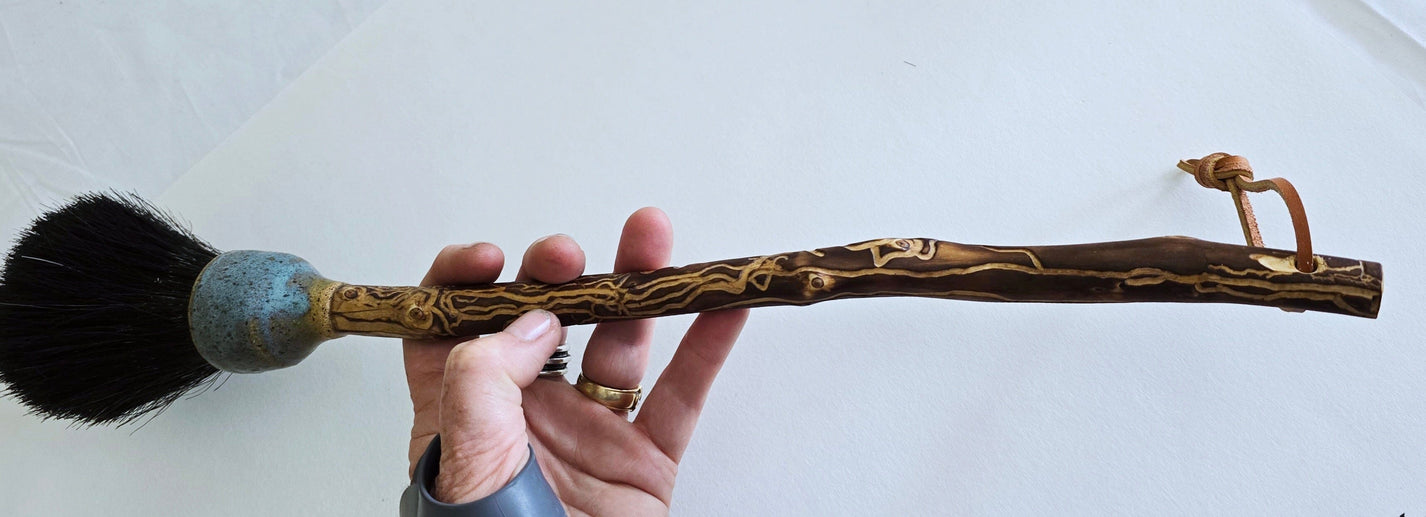 Coarse Black Horsehair Mop Shaped paintbrush With Ceramic Ferrule ...