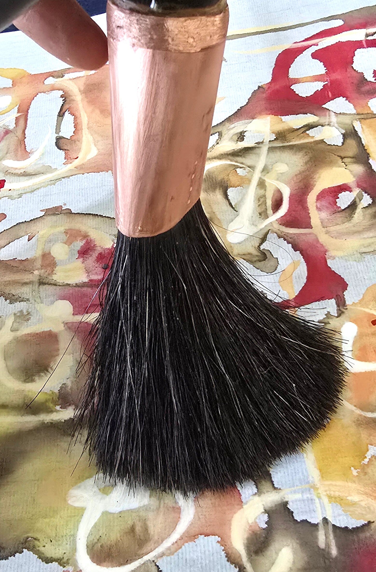 Coarse Horsehair Brush with Bamboo Handle and Copper Ferrule – 3.25" B ...