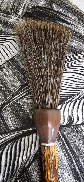 Mixed Grey Premium Horsehair Sumi-e Paintbrush With Ceramic Ferrule ...