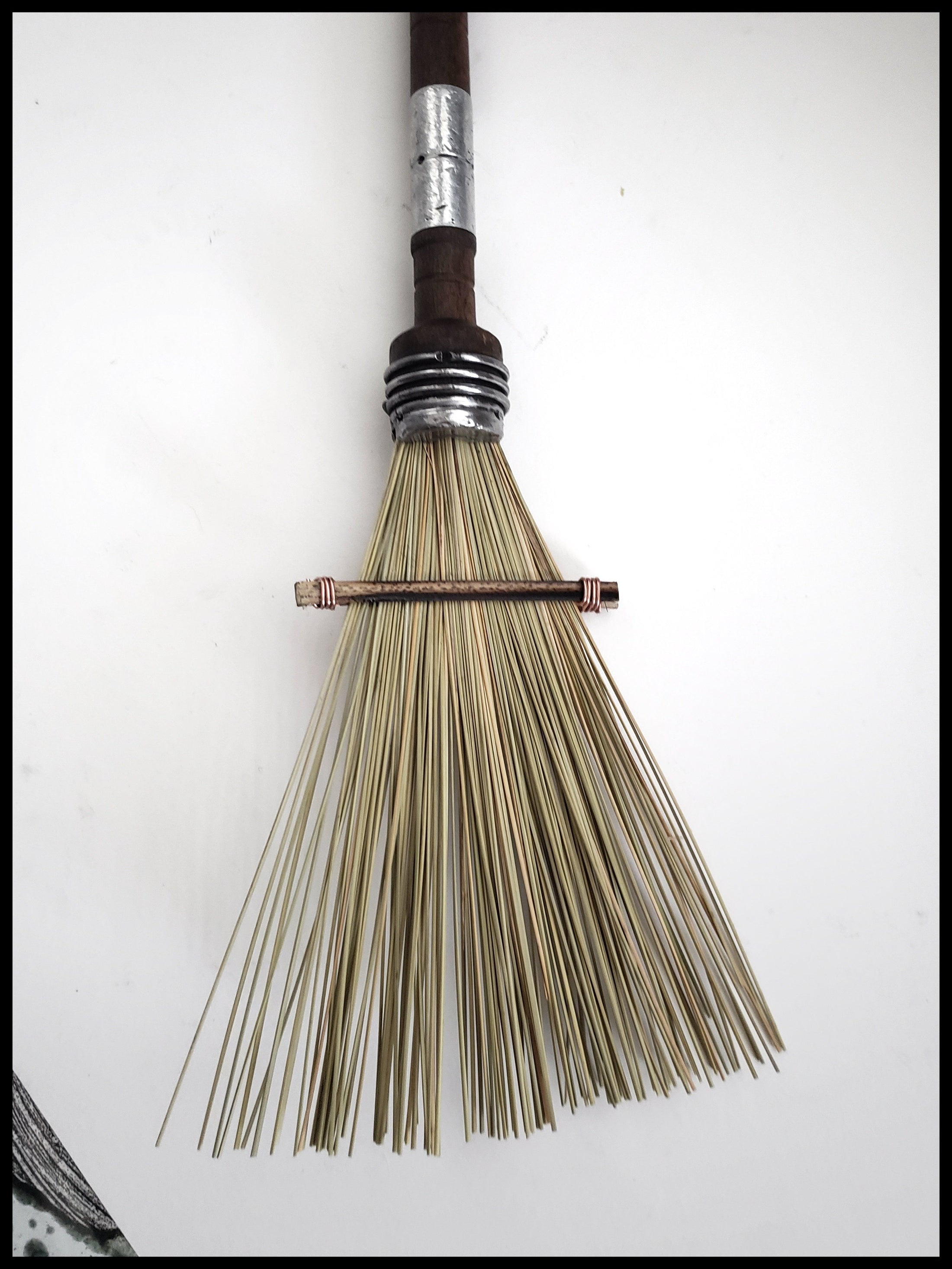 African Fiber Fan Paint Brush with Vintage Quill Bobbin Spool Handle ...