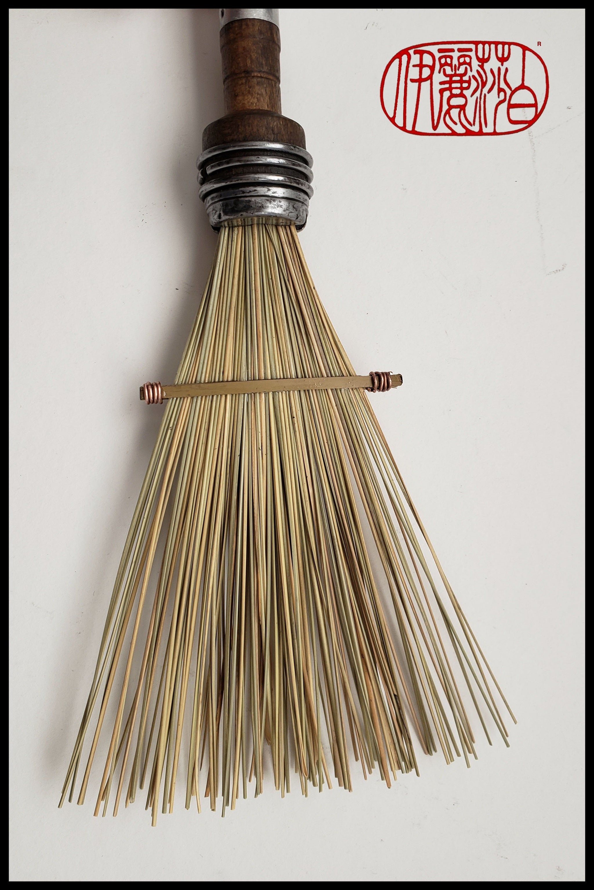 African Fiber Fan Paint Brush with Vintage Quill Bobbin Spool Handle ...