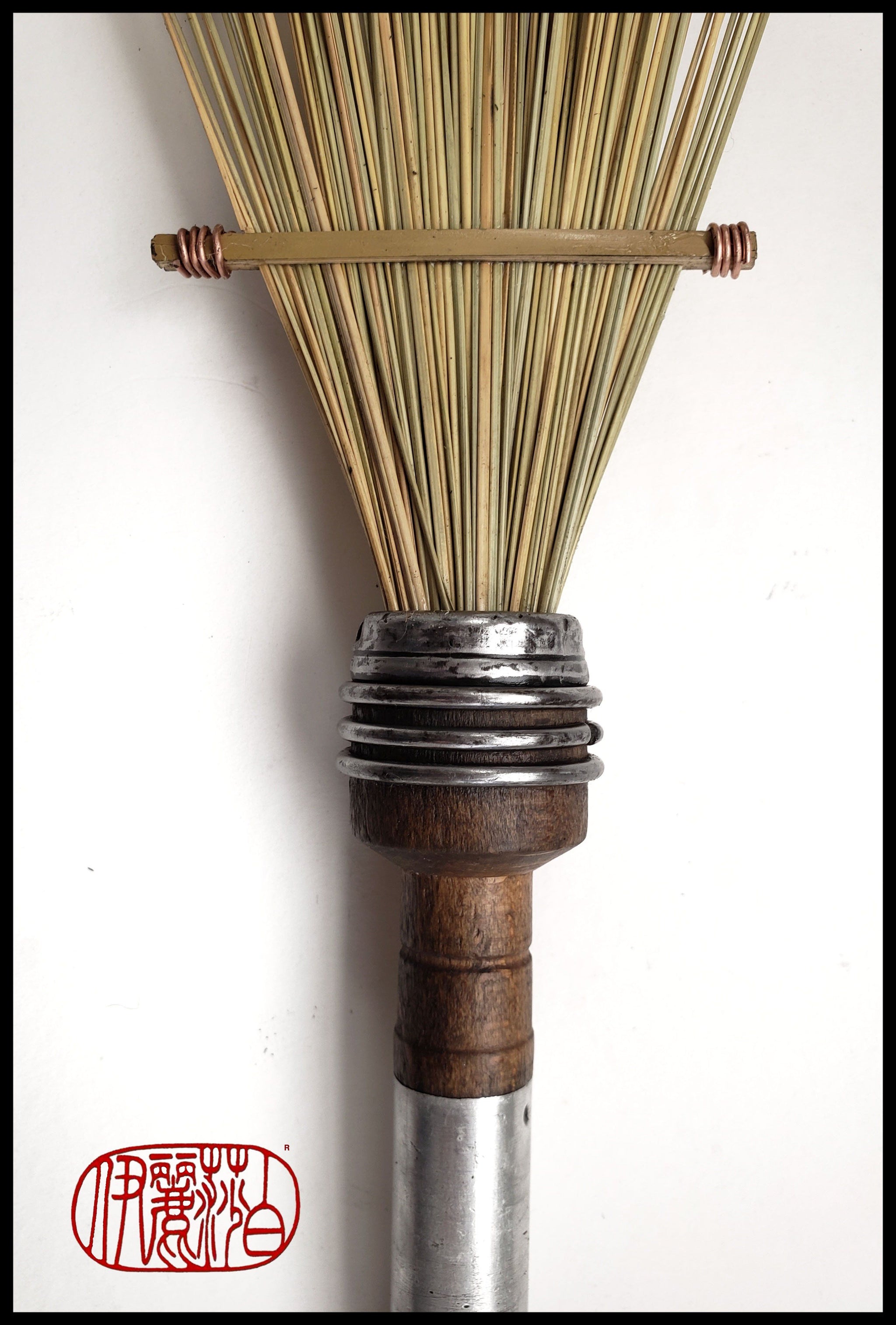 African Fiber Fan Paint Brush with Vintage Quill Bobbin Spool Handle ...