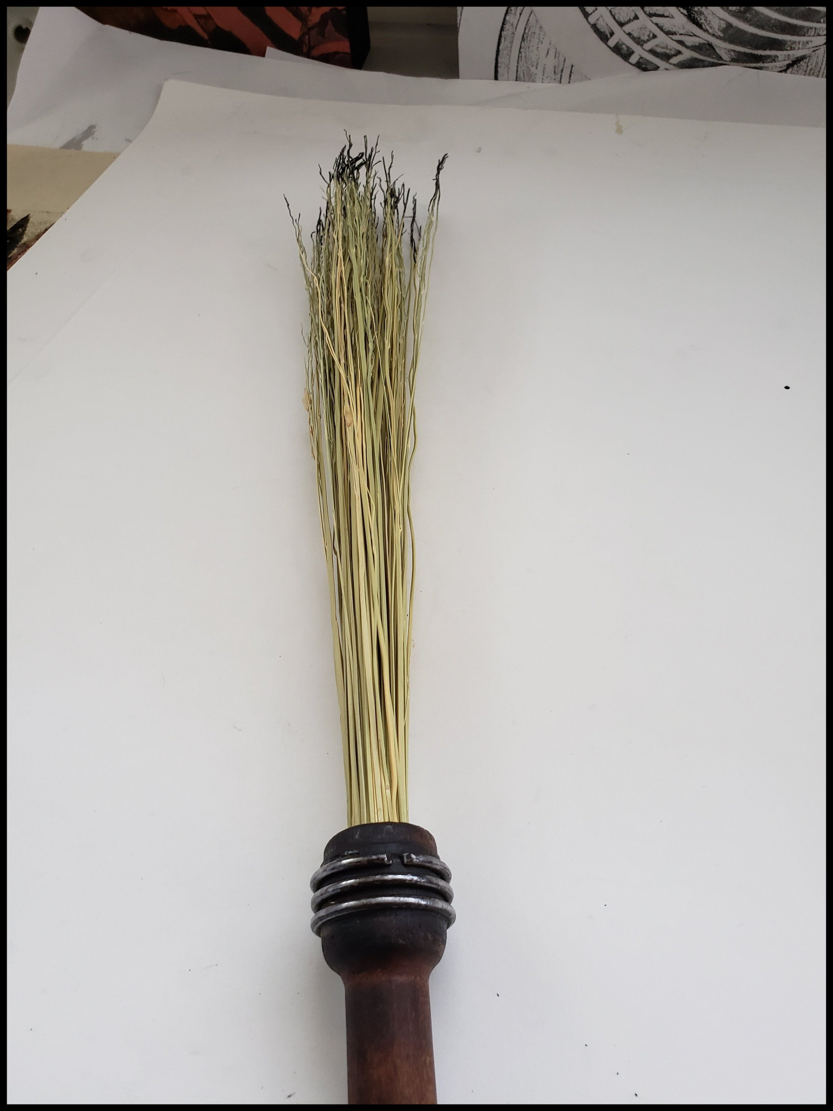 Corn Fiber Paint Brush with Vintage Quill Bobbin Spool Handle ...