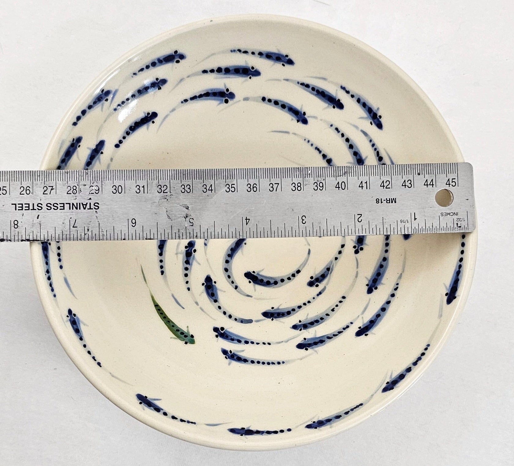 Stoneware Bowl with Schooling Fish: Crafted by Kim and Elizabeth ...