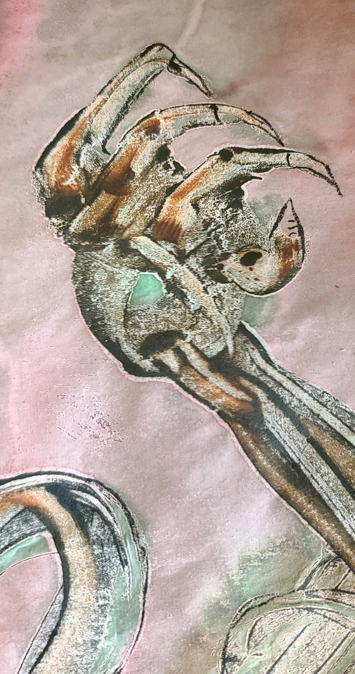 Water Dragon Encaustic Monotype Print – Elizabeth Schowachert Art